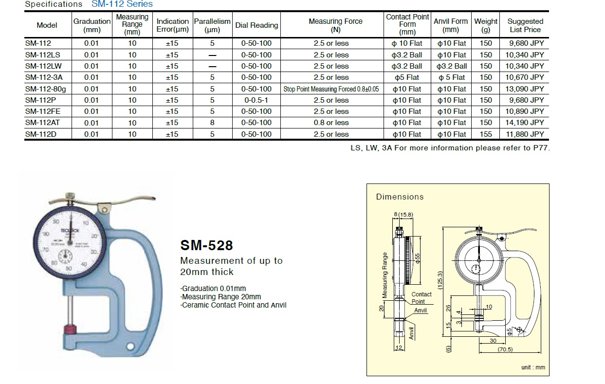 Ichiban Precision Sdn Bhd - Teclock - Teclock Dial Thickness Gauges